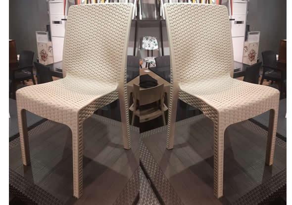 Krem Hasır Plastik Sandalye » - Sanayi tipi